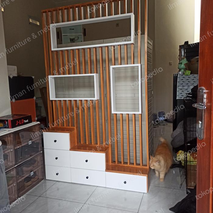 Jual partisi sekat ruangan minimalis kayu solid box laci - 120x200 ...