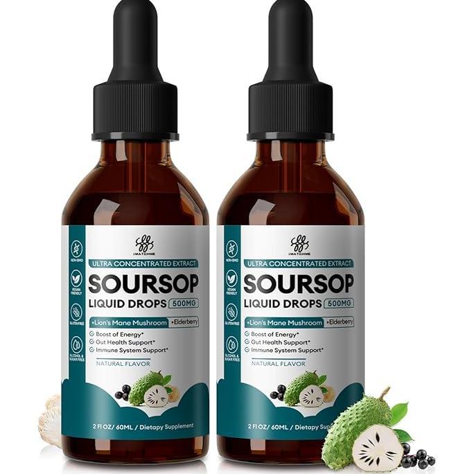 Jual 2 Pack Soursop Graviola Liquid Drop With berry Lion Mane Mushroom ...