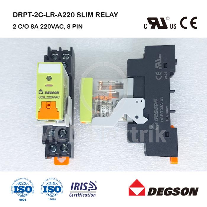 Jual DRPT-2C Degson Slim Relay 24VDC 220VAC setara G2R-2-SN - 220VAC - Jakarta Utara - MCD ...