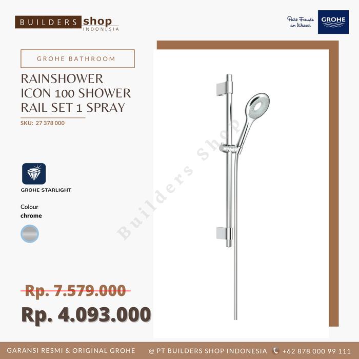 Promo GROHE 27378000 - RAINSHOWER ICON 100 SHOWER RAIL SET 1 SPRAY ...