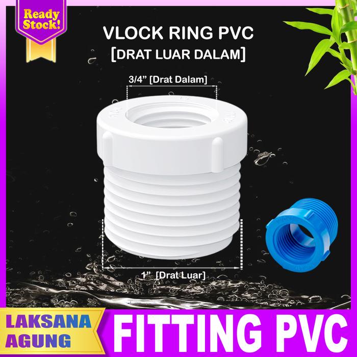Jual [3/4"] Fitting Pvc Knee, Tee, Water mur, Double Nepel, Sok Drat ...