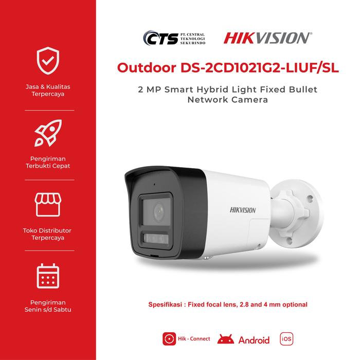 Promo CAMERA HIKVISION DS-2CD1021G2-LIUF/SL 2 WAY AUDIO IP CAMERA 2MP OUTDOOR - Kab. Tangerang ...