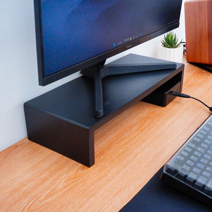 Jual Meja laptop / Meja monitor / READY !!! Pinus natural - Hitam - Kab ...