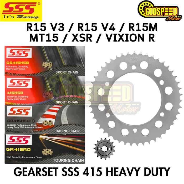 Jual GEARSET SSS 415 R15 V3 V4 R15M VIXION R V3 XSR XSR155 YAMAHA ...