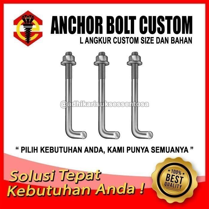 Jual Angkur L M22 / M22x40x10 CM / L Anchor Baja Hitam 7/8x400x100 MM ...