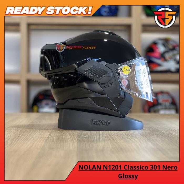 Jual Helm Motor Nolan N1201 Classico 301 Nero Glossy Modular Helmet ...