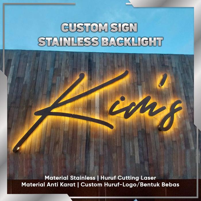 Jual Custom Sign Stainless Laser Cutting Backlighting Logo Huruf ...