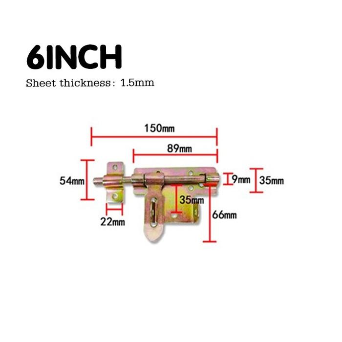 Jual 6/10inch slot pintu otomatis kunci grendel pintu grendel pintu ...