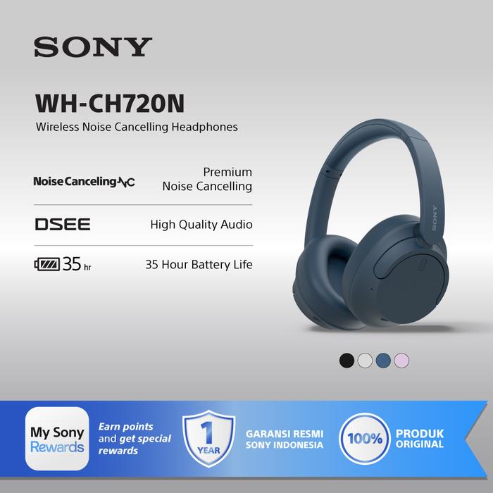 Promo SONY WH-CH720N Blue Wireless Noise Cancelling Headphone / CH720N ...