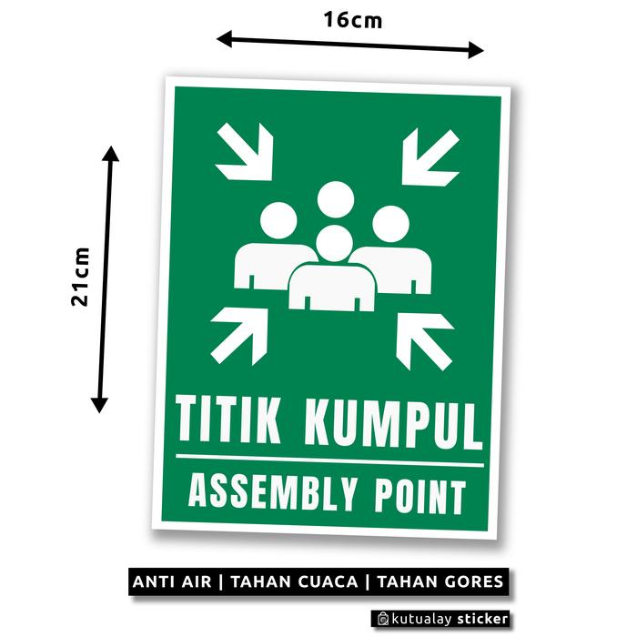 Jual Stiker Jalur Evakuasi / Titik Kumpul / Sticker K3 Safety Assembly ...