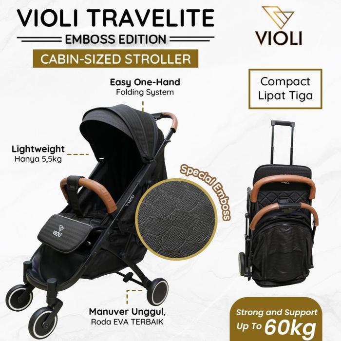 Jual [FREE TRAVEL BAG] Violi Travelite Emboss - Stroller Cabin Bayi ...