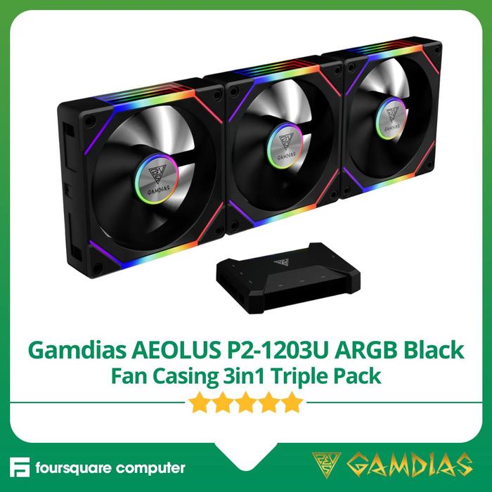 Jual Gamdias AEOLUS P2-1203U ARGB Black Fan Casing 3in1 Triple Pack ...