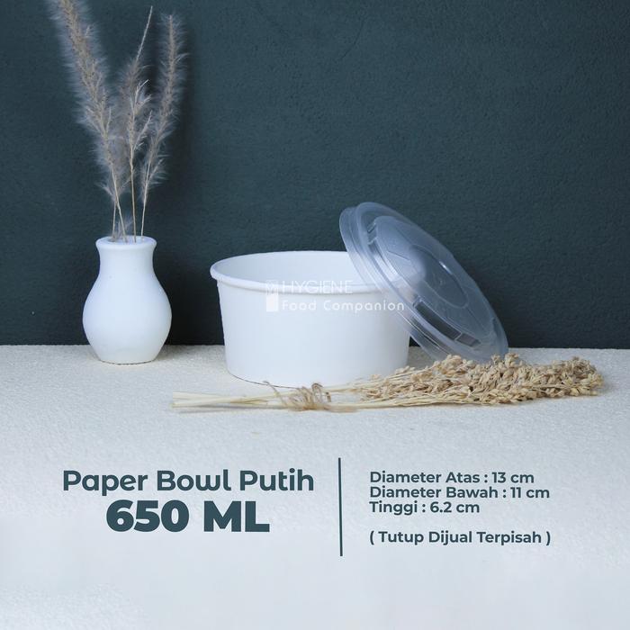 Promo PAPER BOWL ALL SIZE + TUTUP / MANGKUK KERTAS / WADAH KERTAS TEBAL ...