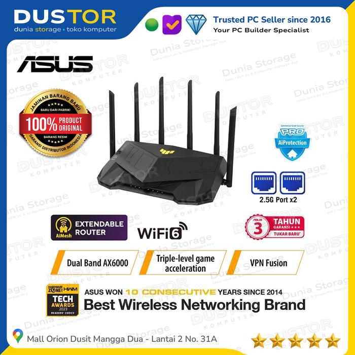 Promo ASUS TUF AX6000 Dual Band WiFi 6 Gaming Router with AiMesh Cicil ...