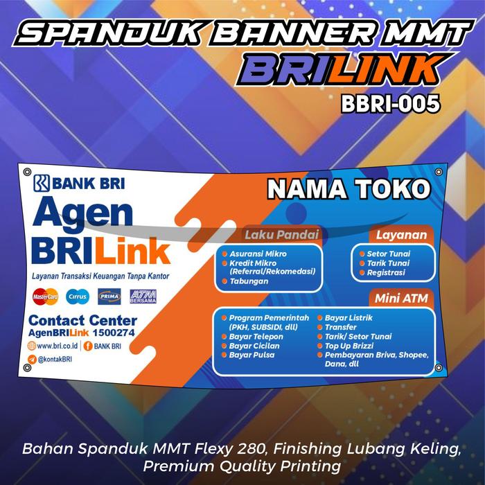 Jual Spanduk Banner MMT Flexy Tebal Agen Brilink Bank BRI TERBARU ...
