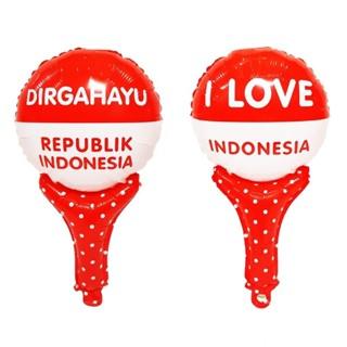 Jual Balon Foil Bentuk Love Bulat 12 inch Bendera Tema Dirgahayu Hut RI ...
