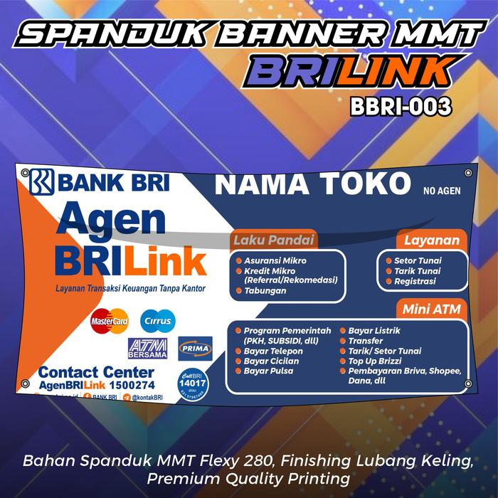 Jual Spanduk Banner MMT Flexy Tebal Agen Brilink Bank BRI TERBARU ...