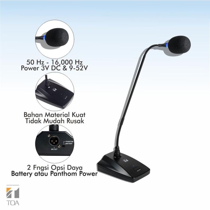 Jual MICROPHONE GOOSENECK PODIUM PIDATO PORTABLE MIC TOA ZM-380-AS ...