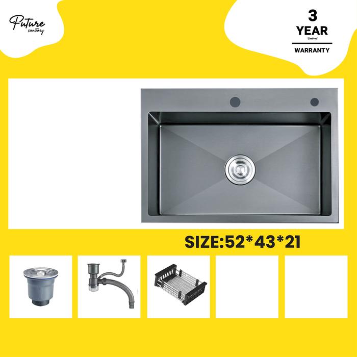 Promo Kitchen Sink 8245 Gold Full stainles/Bak Cuci Piring Emas Lengkap ...