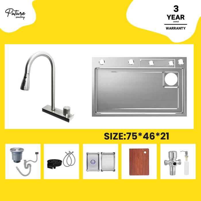 Promo Kitchen Sink 8245 Gold Full stainles/Bak Cuci Piring Emas Lengkap ...