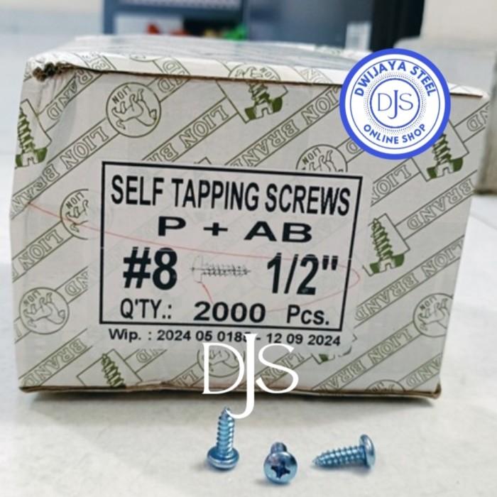 Jual PAB #8X1/2" SEKRUP TAPPING PAB 8X1/2" MOON LION SKRUP PUTIH ...