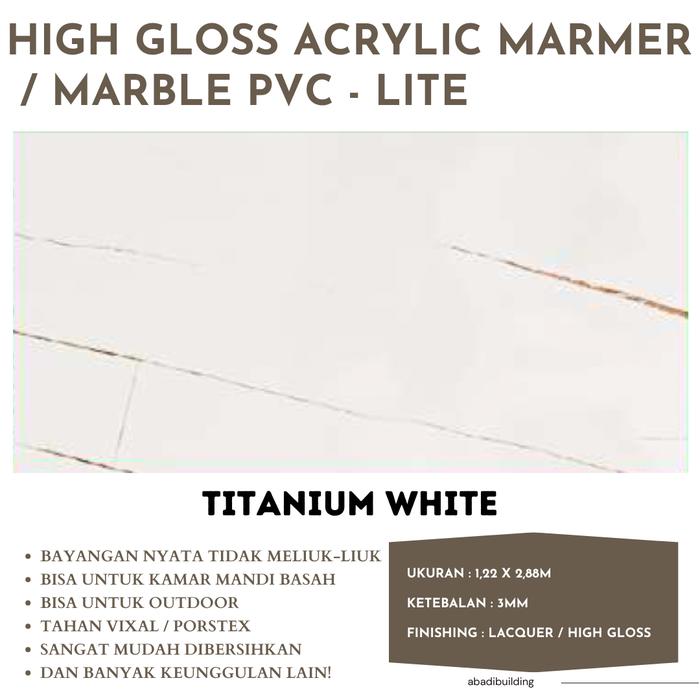 Jual PVC Akrilik Glossy Motif Marmer Warna Putih / White Tembus Cahaya ...