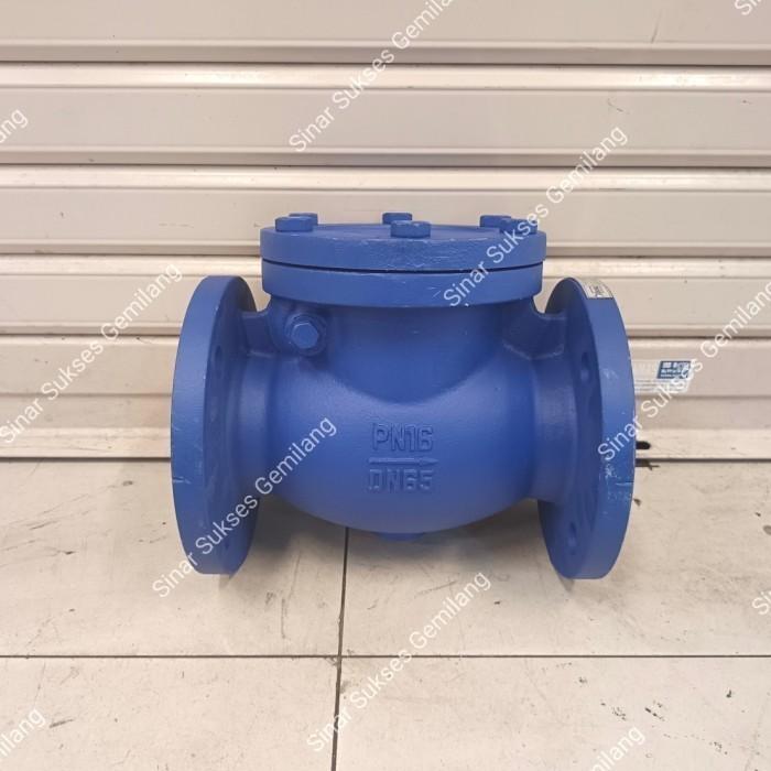 Jual Swing Check Valve Cast Iron PN16 6" Inch / Check Valve Flange Cast ...