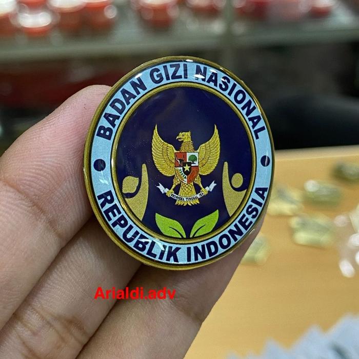 Jual pin BADAN GIZI NASIONAL kuningan magnet pin BGN RI kuningan magnet ...
