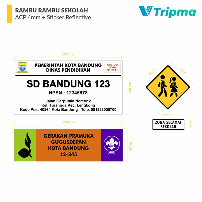 Jual Rambu Rambu Sekolah - Papan Nama Sekolah, Gugus Depan, Zona ...