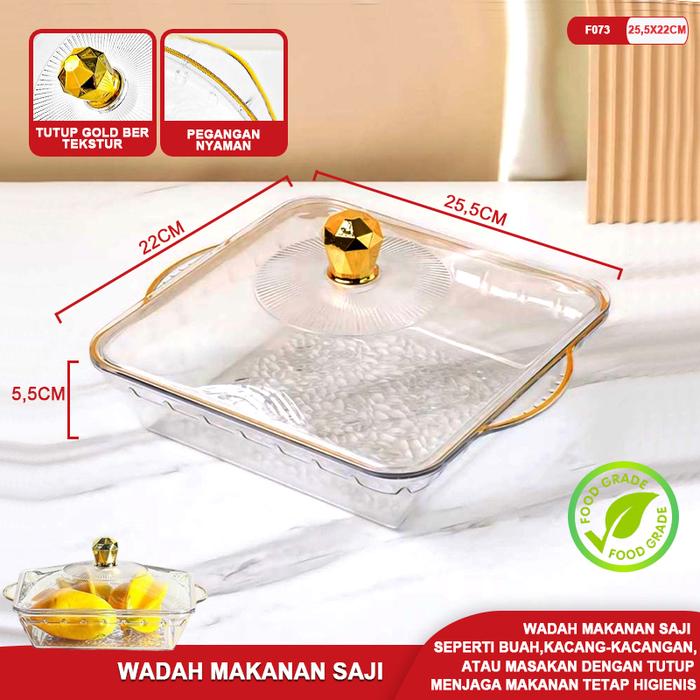 Promo Nampan Saji Food Tray Transparan Tutup Bening Gagang Baki Wadah ...