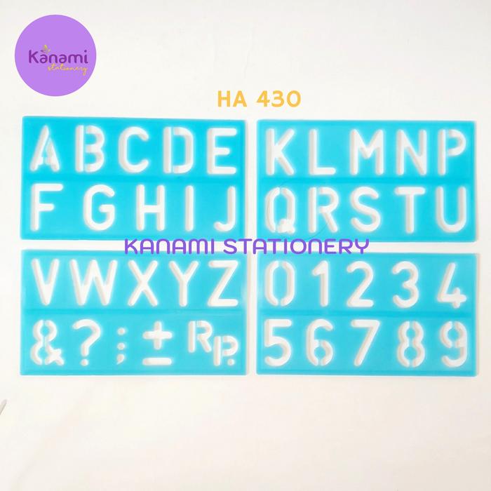 Jual KANAMI | Number & Alphabet Template Rulers Lettering Penggaris ...