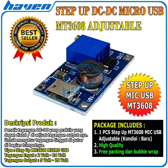 Promo MT3608 DC-DC 2A Step Up Boost Converter Module Power Supply Type ...