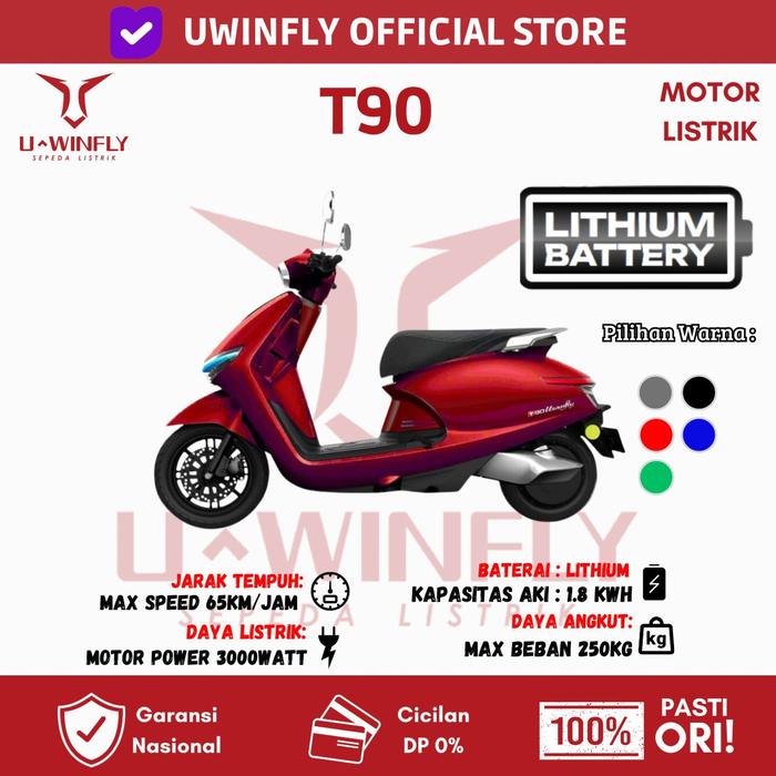 Promo Sepeda Motor Listrik Uwinfly T90 Garansi Resmi Uwinfly Cicil 0% ...