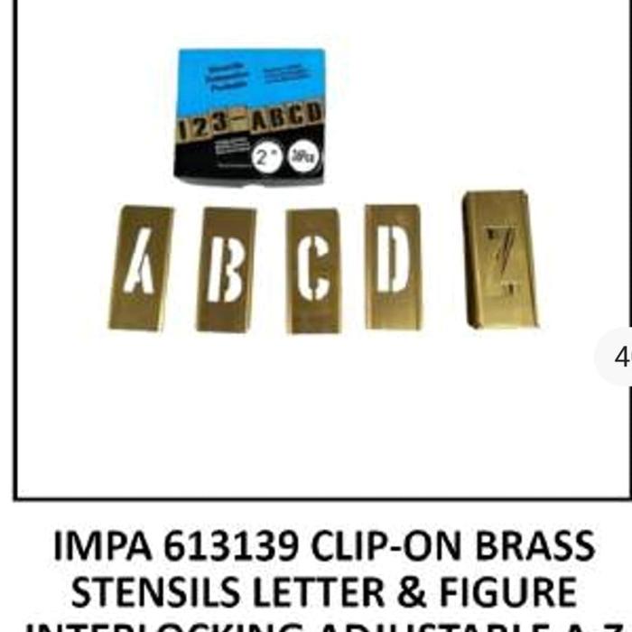 Jual impa 613139 clip on brass stensil letter & Figure A-Z 0-9 45pcs ...