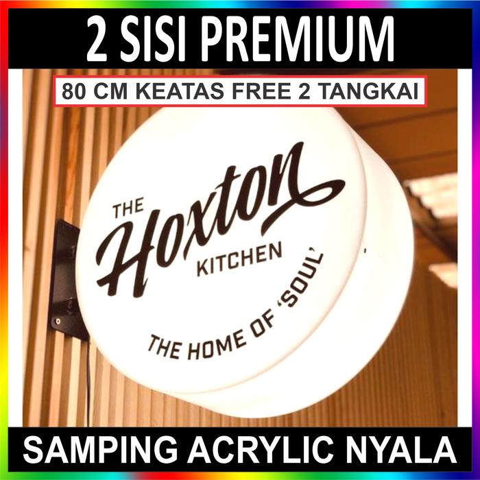 Jual Neon Box Bulat 2 Sisi Nyala LED Full Acrylic dan PVC Premium Murah ...
