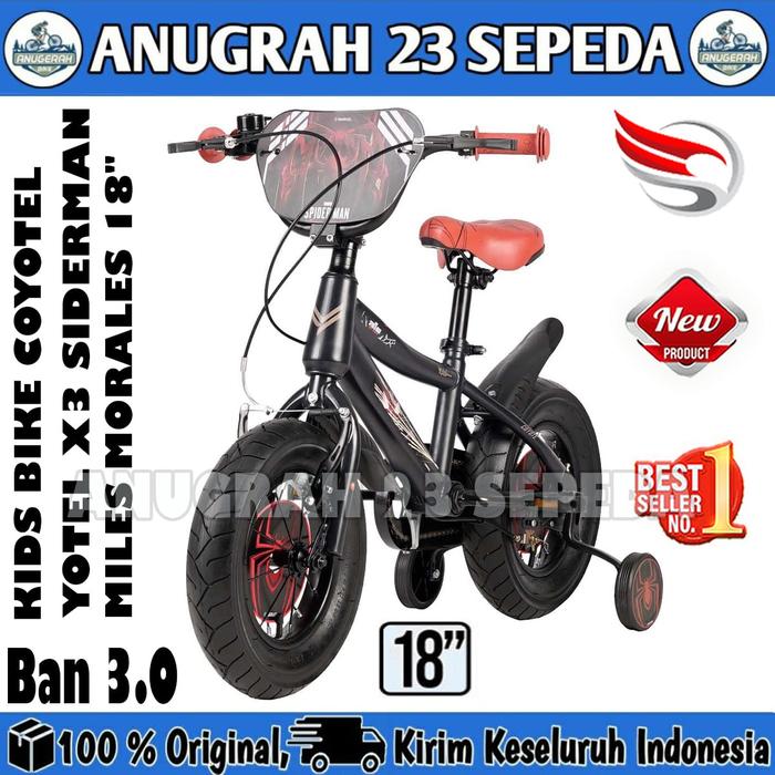 Jual Sepeda Anak Laki BMX ELEMENT COYOTE YOTEL X3 SPIDERMAN MILES MORALES Ban Jumbo 3.00 Ukuran ...