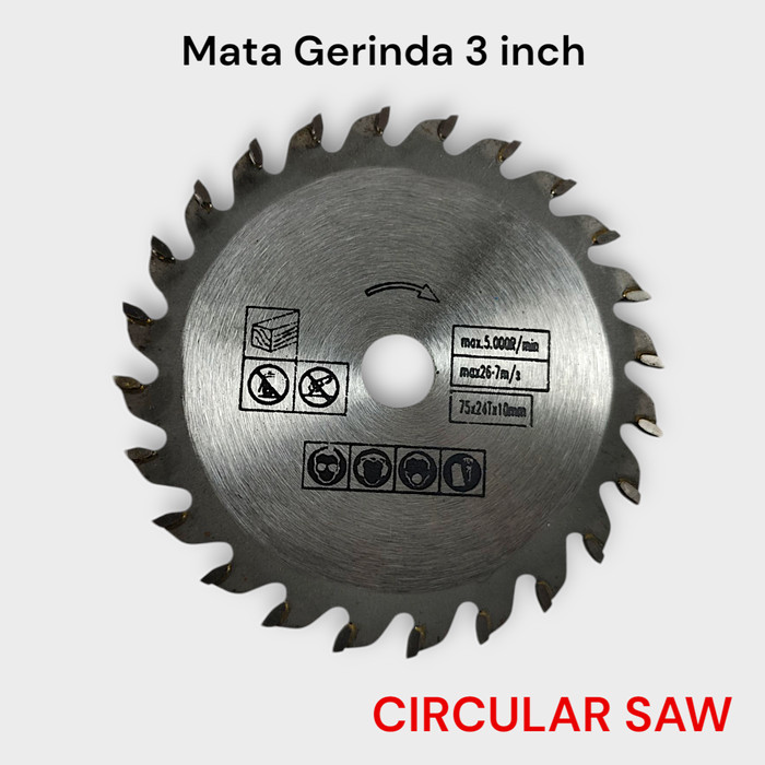 Jual Cutting Wheel Mata Gerinda 3 inch 75x1.2x10mm Potong Kayu Besi ...