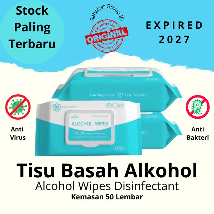 Jual Tisu Alkohol 75% Disinfectant [ isi 50 pcs ] ALCOHOL WIPES - Kota ...