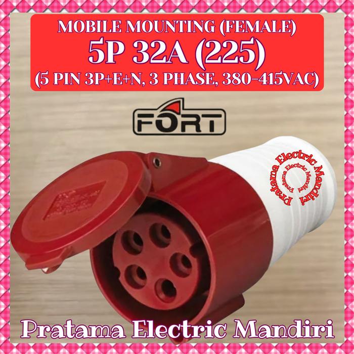 Jual FORT IP44 CEE INDUSTRIAL SOCKET MOBILE MOUNTING PLUG SOCKET 3P+E+N ...