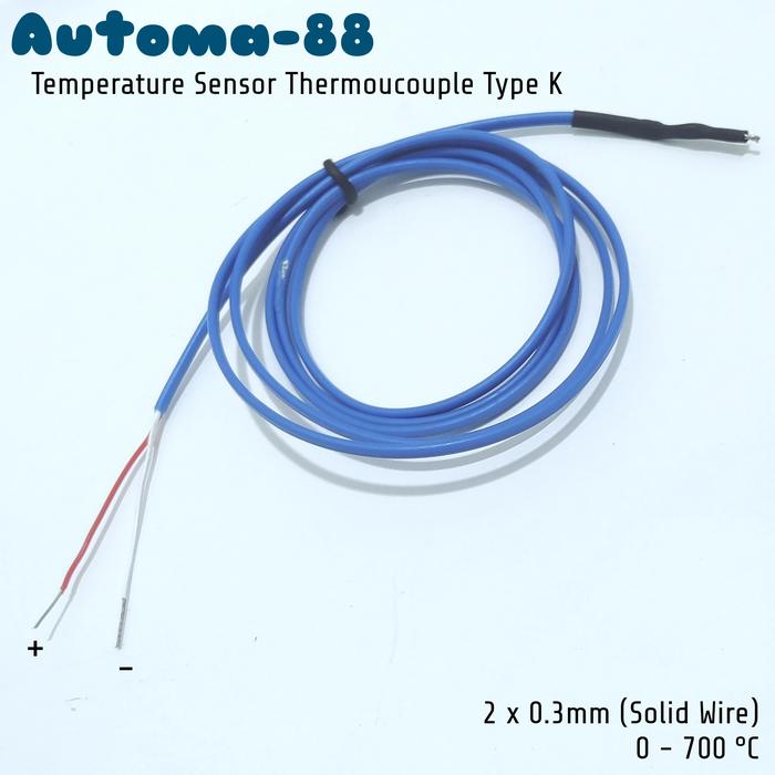 Jual K-Type Temperature Sensor Probe 0-700C kabel biru PTFE Teflon AL ...