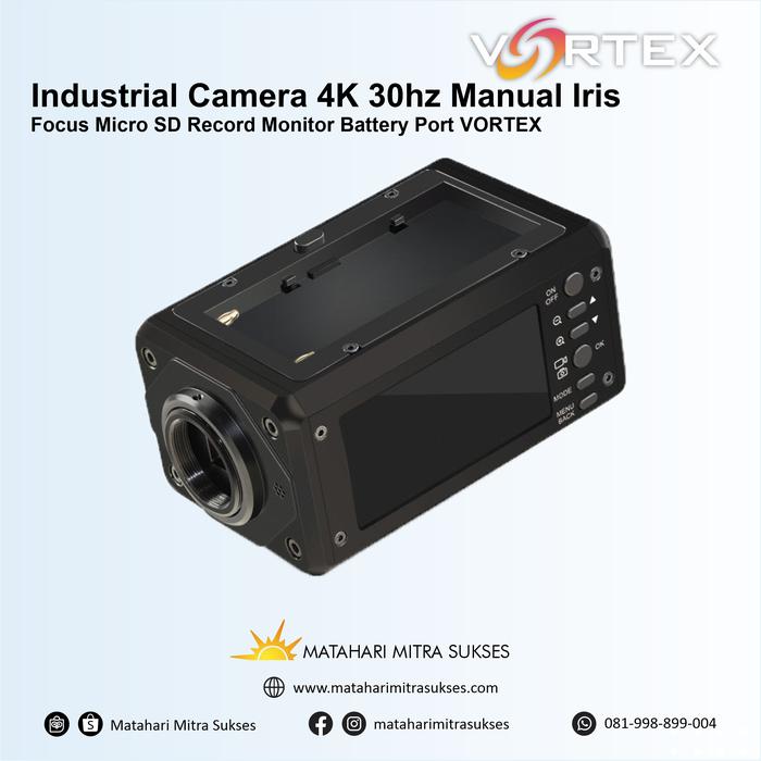 Jual Industrial Camera 4K 30hz Manual Iris Focus Micro SD Record Monitor Battery Port VORTEX ...