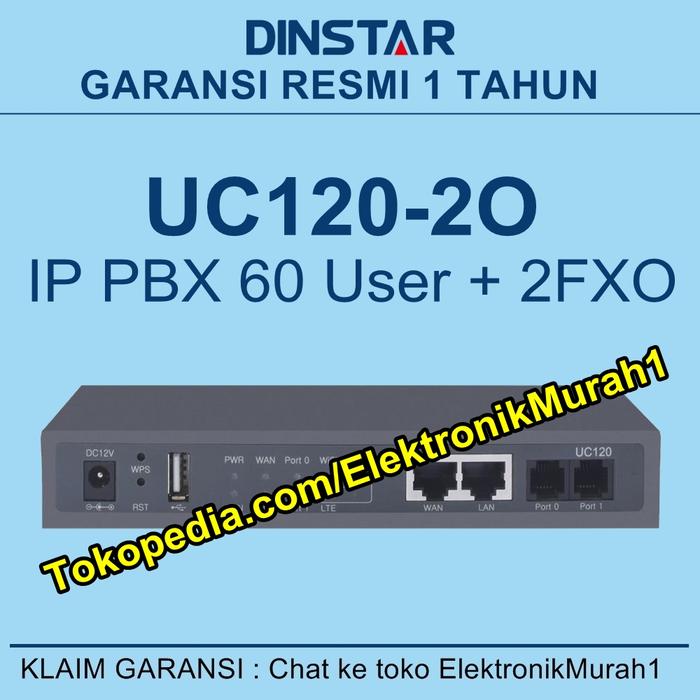 Jual IP PBX Dinstar UC120 - IP PBX 60 User + 2FXO - Jakarta Barat - Distributor Telepon | Tokopedia