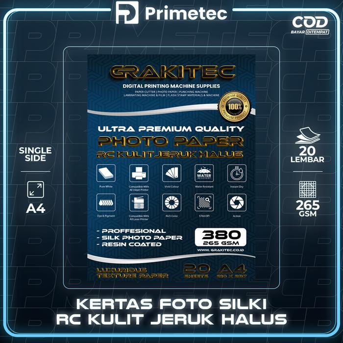 Jual Kertas Foto Silki RC Photo Paper 265GSM A4 Isi 20 L | Glossy Jeruk ...