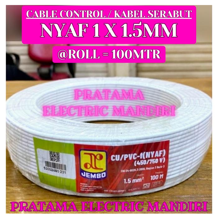 Jual [ROLL=100MTR] JEMBO CABLE CONTROL KABEL KONTROL SERABUT NYAF 1,5MM 1.5MM 1x1,5MM 1x1.5MM ...
