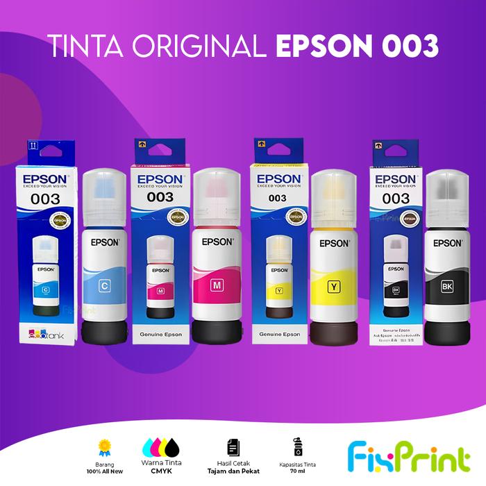 Jual Epson 003 C13T00V Tinta Refill Printer L3550 L3556 L5590 L3250 ...