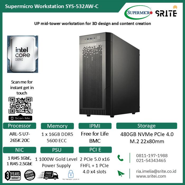 Jual Supermicro GPU Server Supermicro 4U Rackmount Tower Workstation 3D ...
