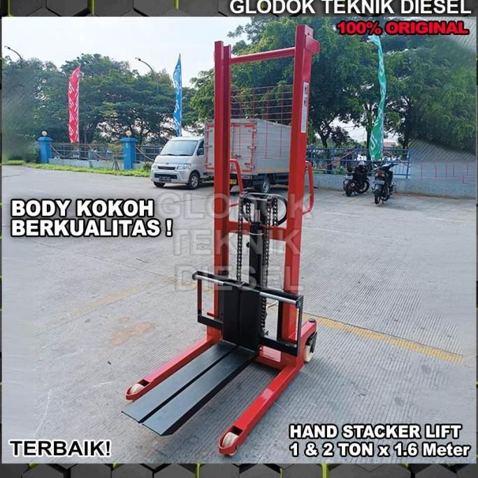 Jual Hand Stacker Lift Manual 2 Ton x 1.6 Meter Alat Angkat Barang ...