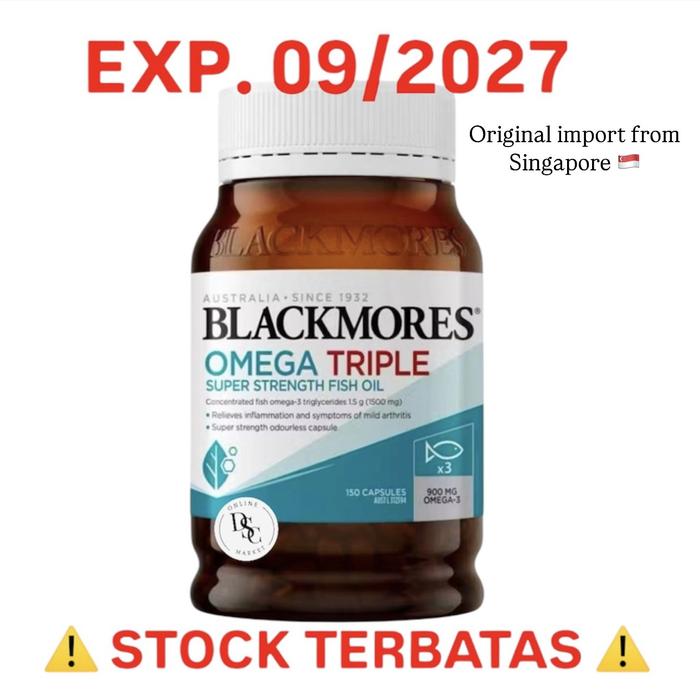 Jual Blackmores Omega Triple Super Strength Fish Oil 150 Capsules ...