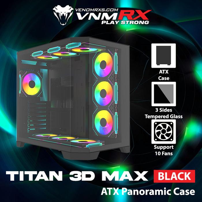 Jual VenomRX Casing PC Titan 3D Max Black ATX - Jakarta Pusat - VenomRX ...