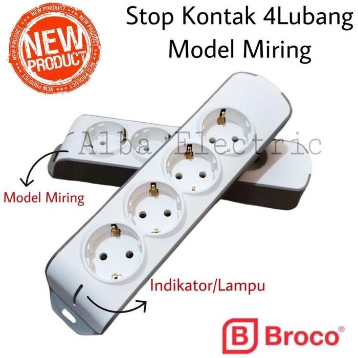 Jual Stop Kontak 3 4 5 6 Lubang + Indikator Broco Tipe Slanting Model ...